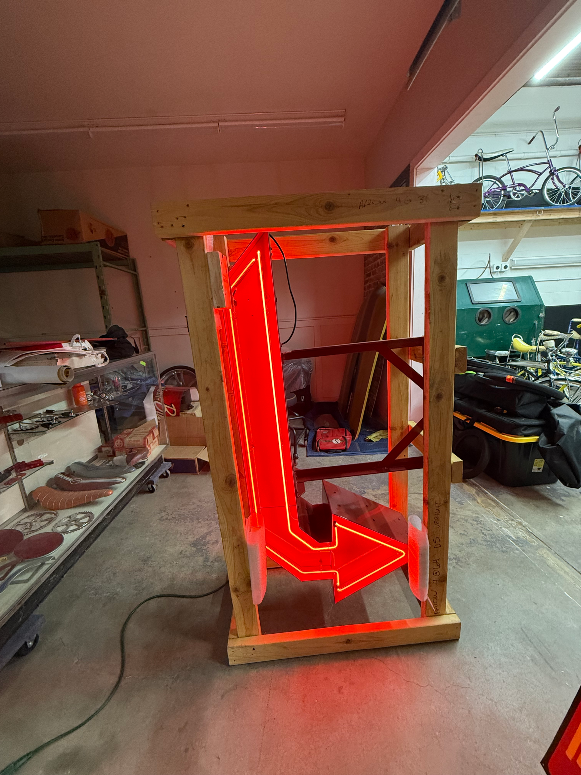 double-sided neon arrow sign - A&R Classics